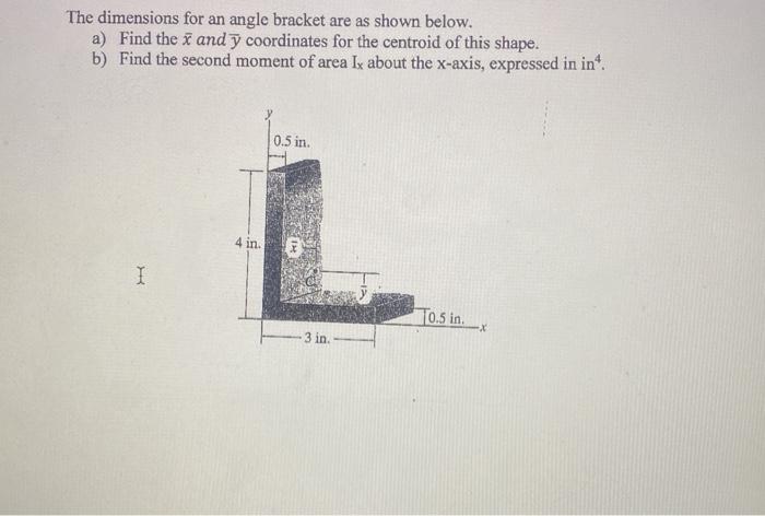 Solved The dimensions for an angle bracket are as shown | Chegg.com