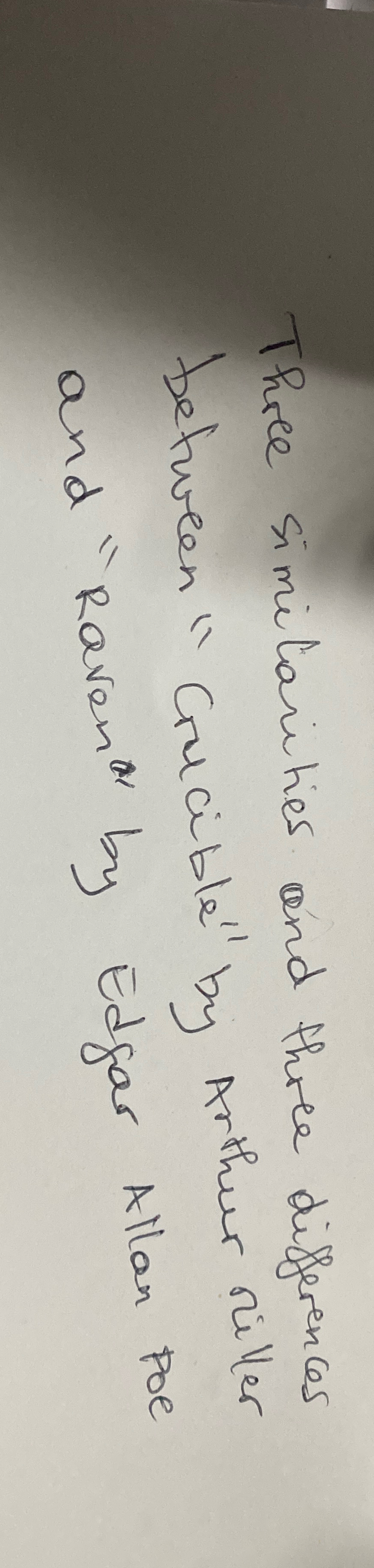 Three similarities and three differences between | Chegg.com