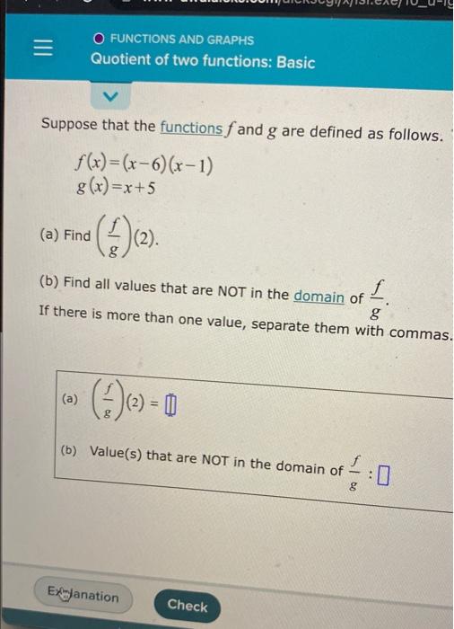 Solved Suppose that the functions f and g are defined as | Chegg.com