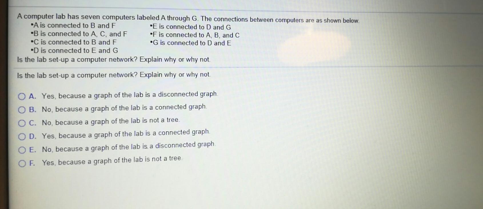 Solved A computer lab has seven computers labeled A through | Chegg.com