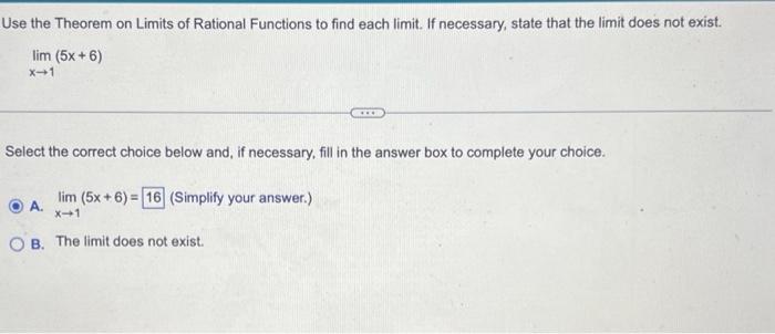 Solved Use the Theorem on Limits of Rational Functions to | Chegg.com
