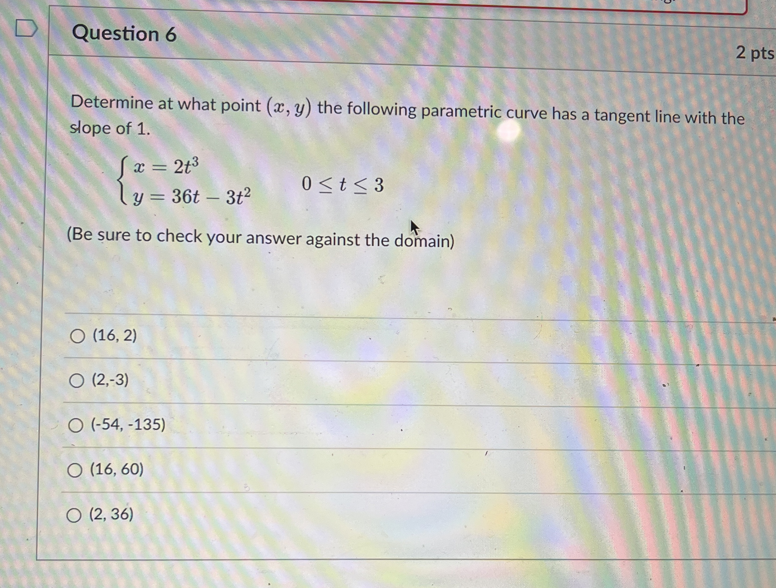 Solved Question 62 ﻿ptsDetermine at what point (x,y) ﻿the | Chegg.com