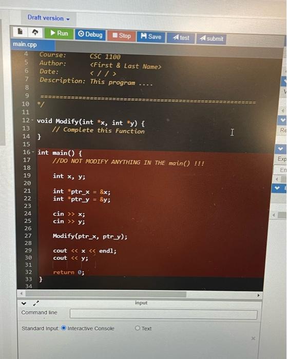Solved please answer in c++, use the same frozen code thats | Chegg.com