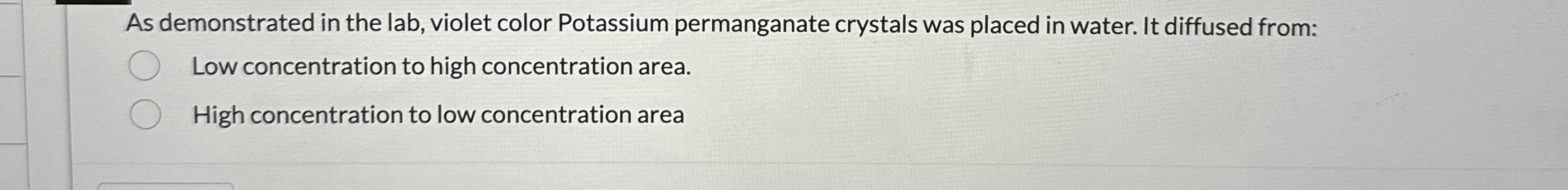 Solved As demonstrated in the lab, violet color Potassium | Chegg.com