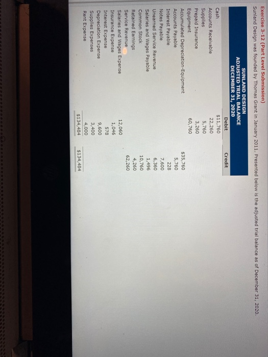 Solved Exercise 3-12 (Part Level Submission) Sunland Design | Chegg.com