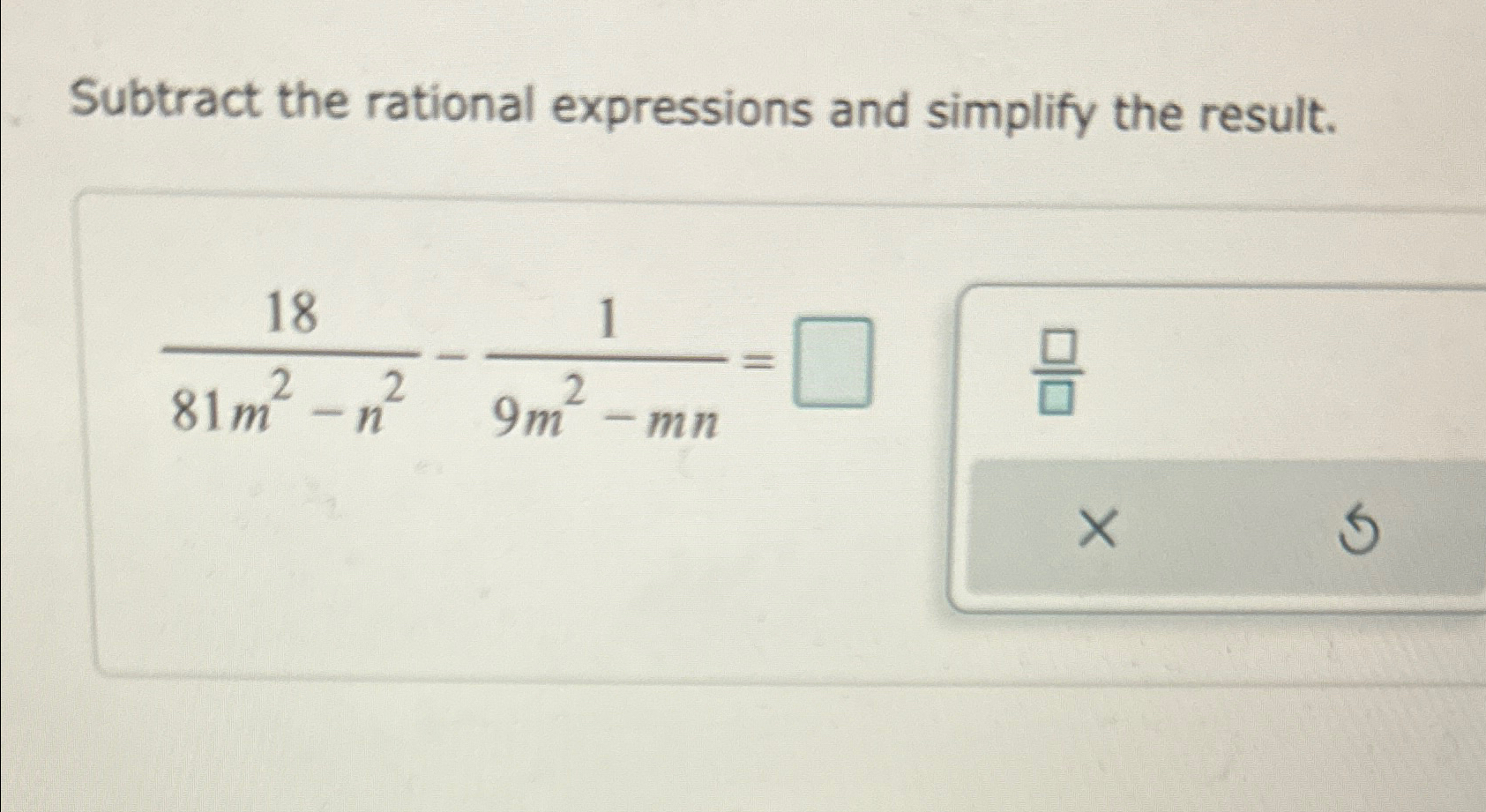 Solved Subtract the rational expressions and simplify the | Chegg.com