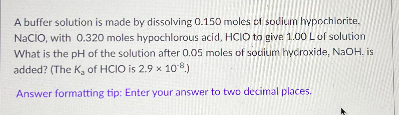 Solved A buffer solution is made by dissolving 0.150 ﻿moles | Chegg.com