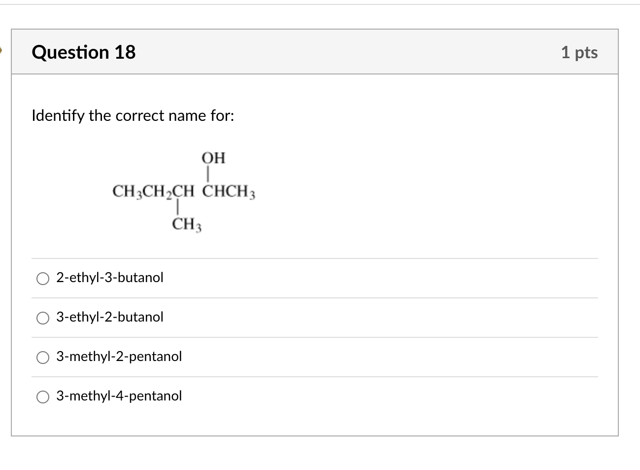 Solved Question 18Identify the correct name | Chegg.com