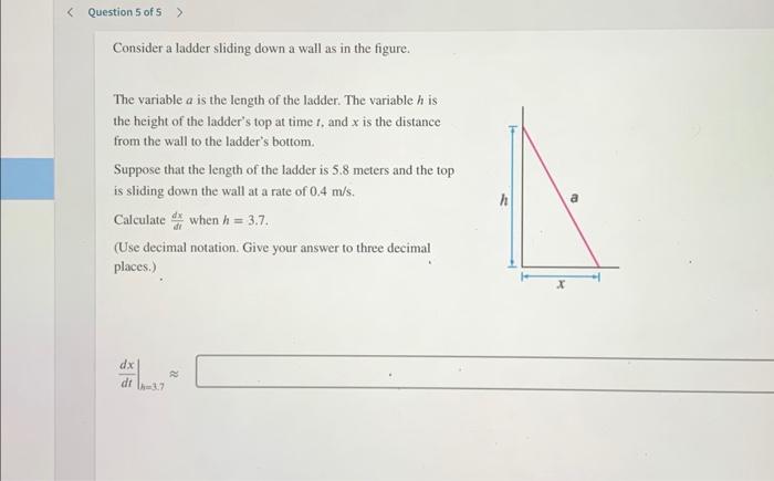 Solved Consider a ladder sliding down a wall as in the | Chegg.com