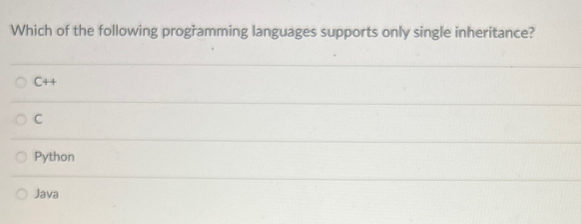 Solved Which of the following progiamming languages supports | Chegg.com