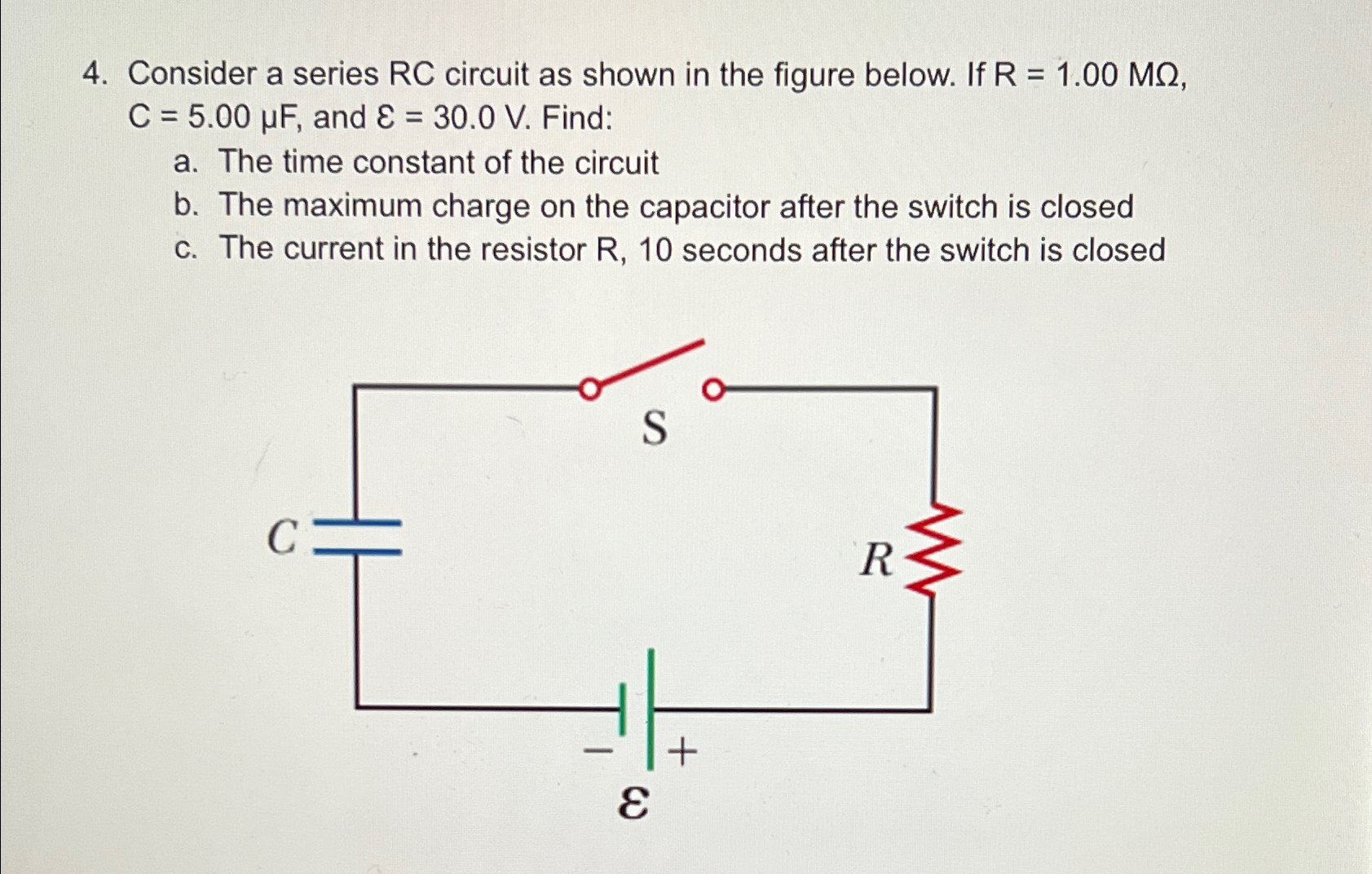 Solved Consider a series RC ﻿circuit as shown in the figure | Chegg.com