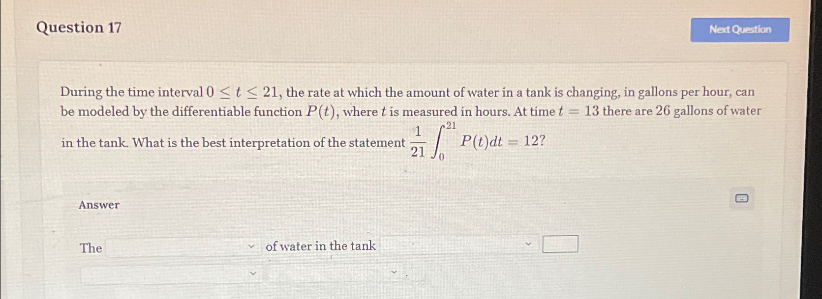 Solved Show all work! Question 17During the time interval | Chegg.com