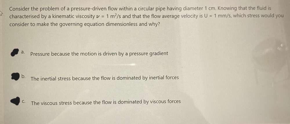 Solved Consider the problem of a pressure-driven flow within | Chegg.com