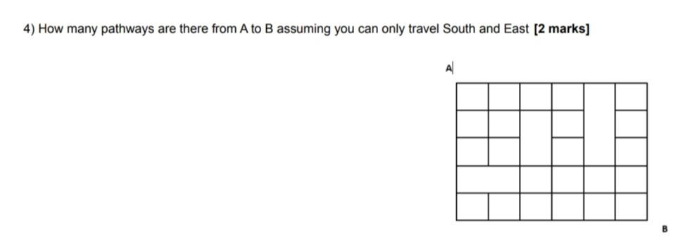 Solved 4) How many pathways are there from A to B assuming | Chegg.com