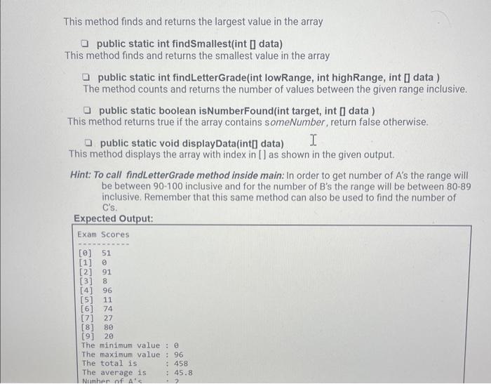 Solved Chapter 7 Program 1: StatsArray.java ( 20 points) | Chegg.com