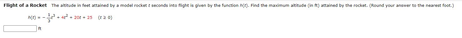 Solved Flight of a Rocket The altitude in feet attained by a | Chegg.com
