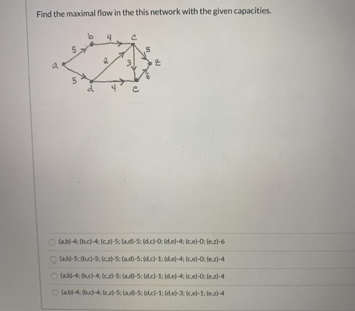 Solved Find the maximal flow in the this network with the | Chegg.com