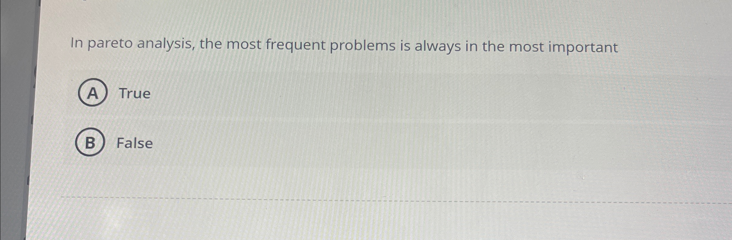 Solved In pareto analysis, the most frequent problems is | Chegg.com