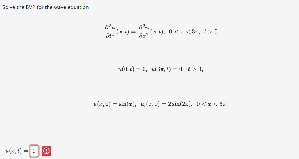 Solved Solve the BVP ﻿for the wave | Chegg.com