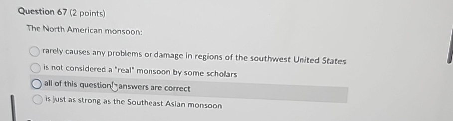 Solved Question 67 (2 ﻿points)The North American | Chegg.com