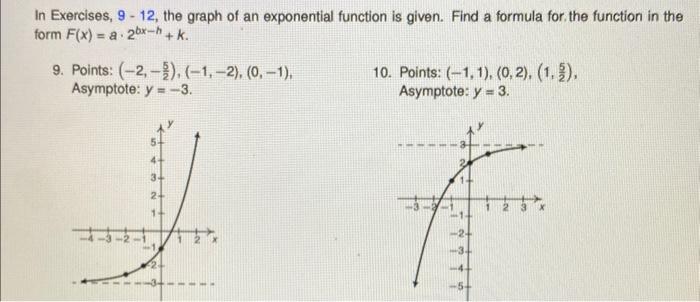 Solved In Exercises, 9−12, the graph of an exponential | Chegg.com