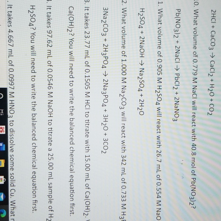 Solved what volume of 1.000 M Na2co3 will react with | Chegg.com