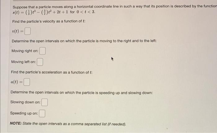 Solved Suppose that a particle moves along a horizontal | Chegg.com