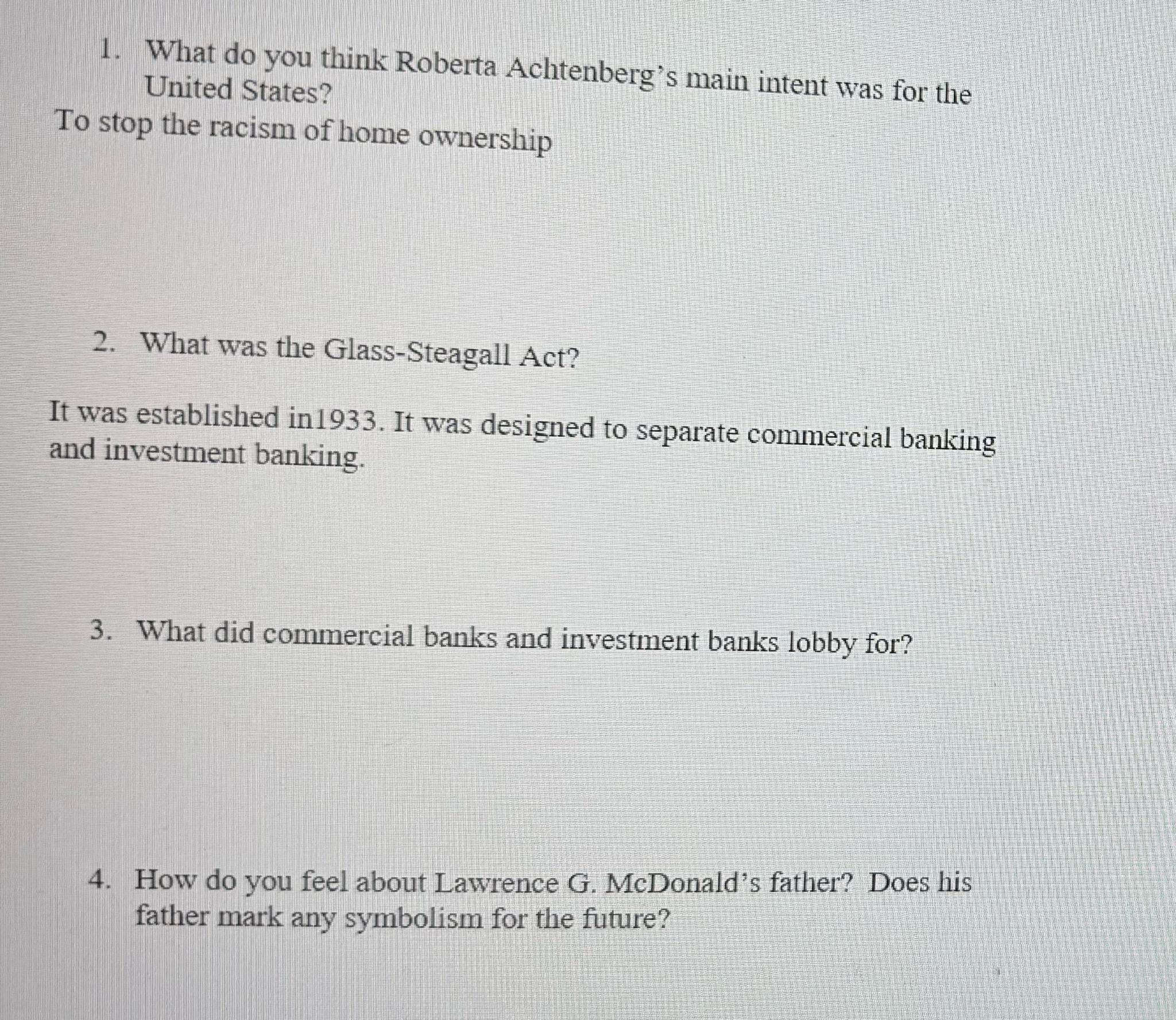 Solved What do you think Roberta Achtenberg's main intent | Chegg.com