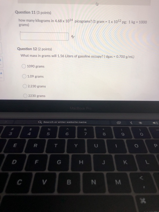 Solved Question 11 (3 points) how many kilograms in 4.68 x | Chegg.com