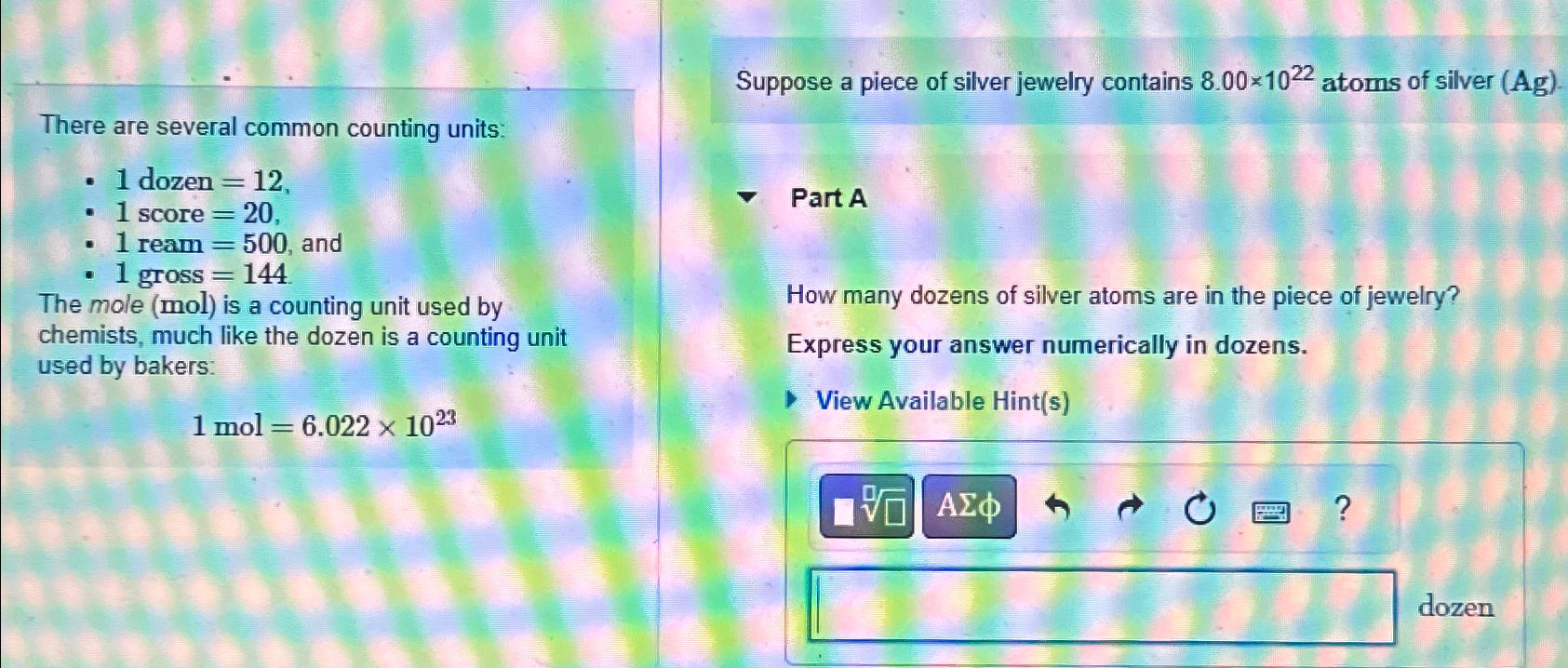 Solved There are several common counting units:1 ﻿dozen | Chegg.com