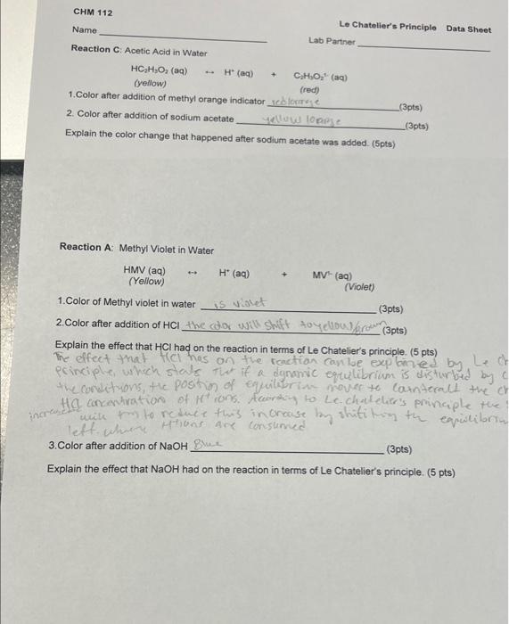 Solved Reaction B. Potasslum Chromate in Acid 2CrO2 (aq) | Chegg.com