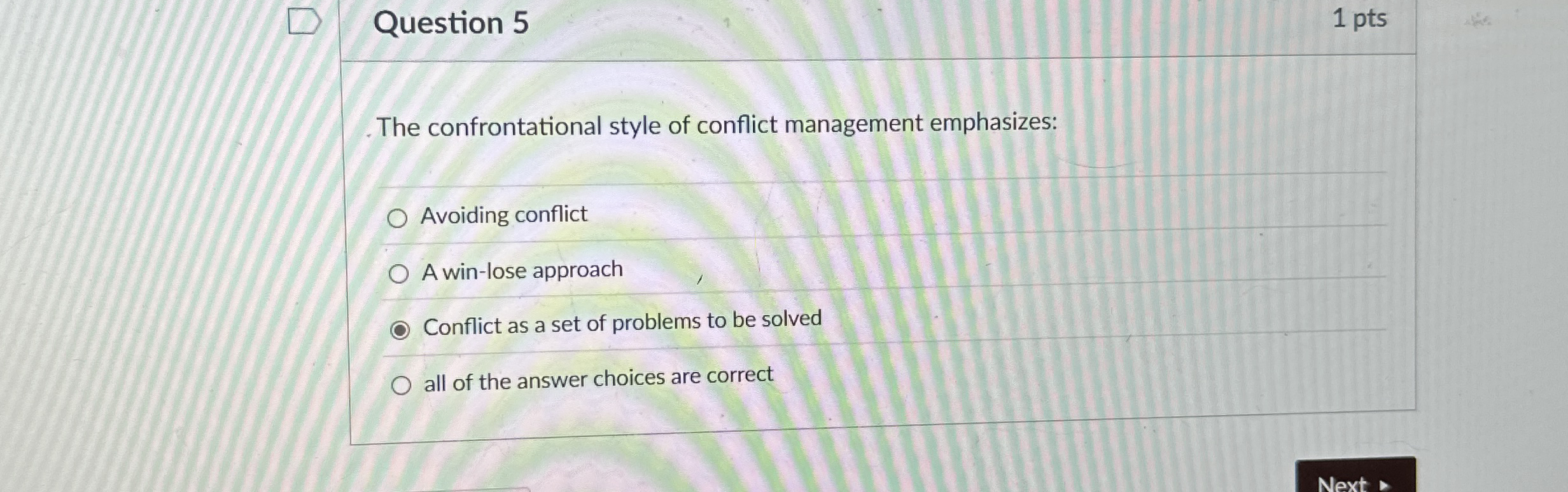 Solved Question 5The confrontational style of conflict | Chegg.com