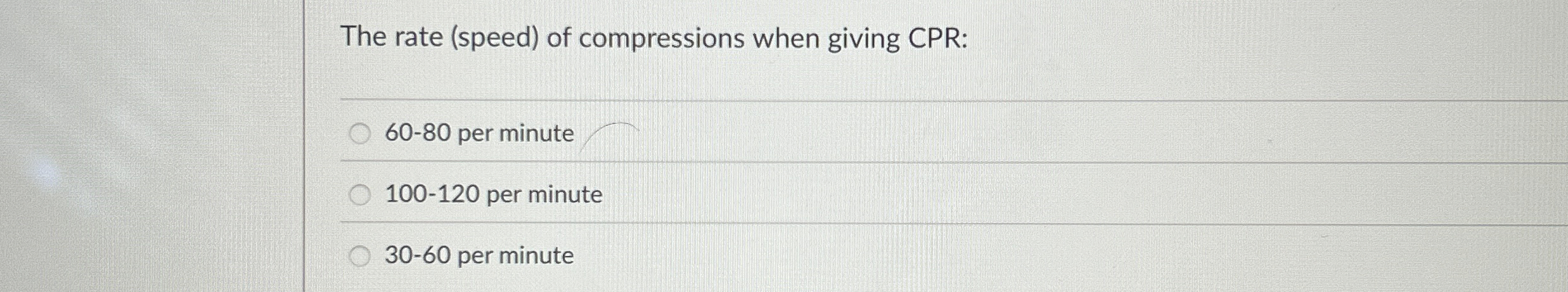 Solved The rate (speed) ﻿of compressions when giving | Chegg.com