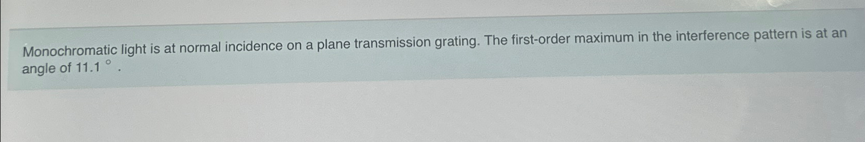 Solved Monochromatic Light Is At Normal Incidence On A Plane