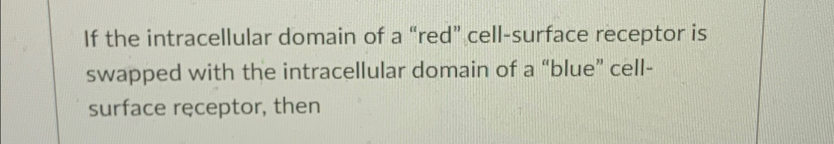 Solved If the intracellular domain of a "red" cell-surface | Chegg.com