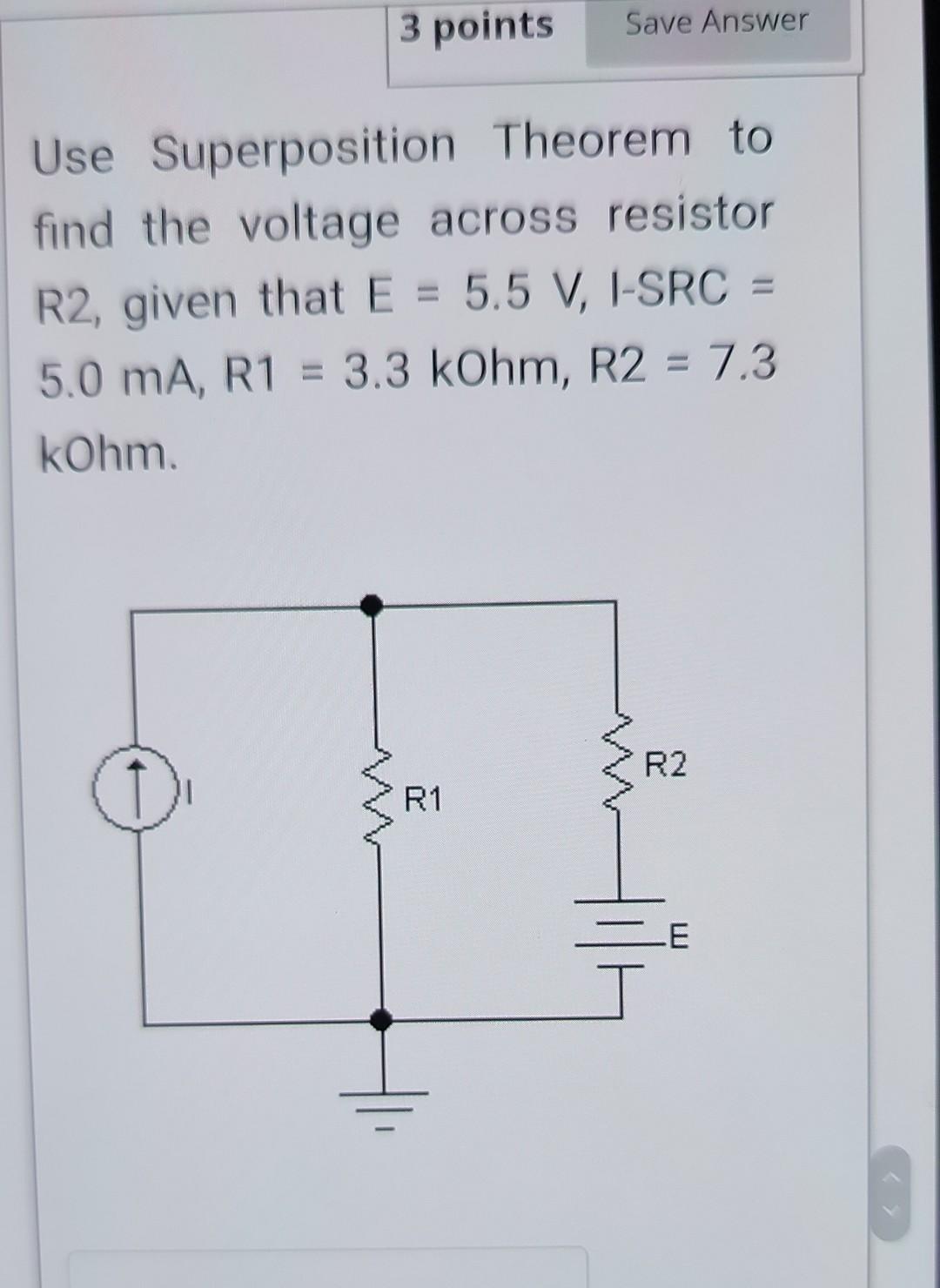 Solved Use Superposition Theorem to find the voltage across | Chegg.com