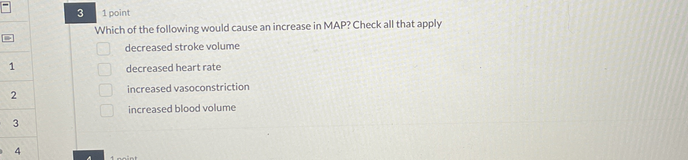 Solved 31 ﻿pointWhich of the following would cause an | Chegg.com