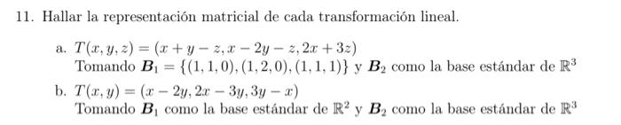 Solved Find the matrix representation of each linear | Chegg.com
