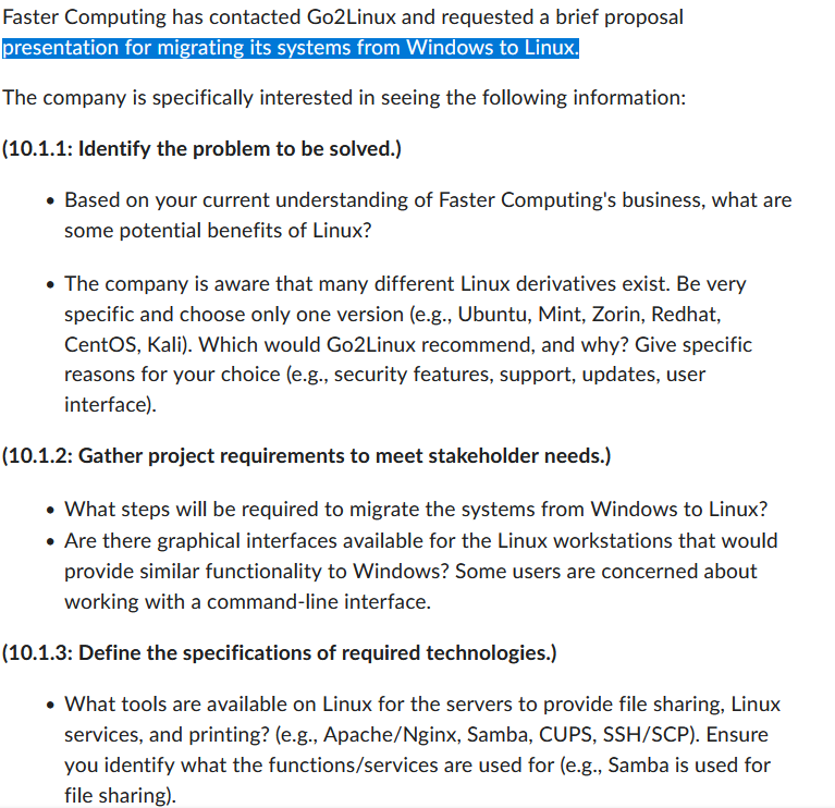 Solved Project 1: Migration Proposal | Chegg.com