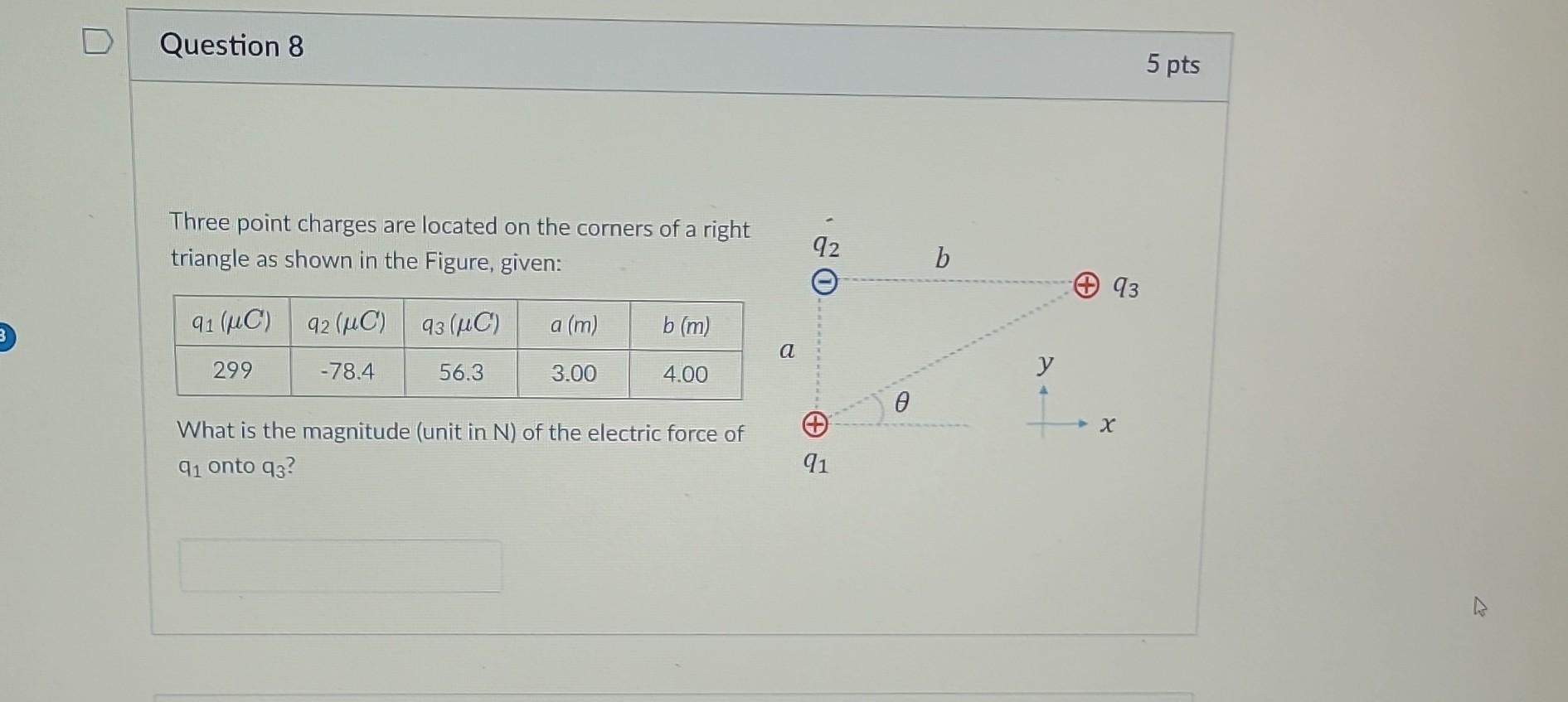 Solved Three point charges are located on the corners of a | Chegg.com