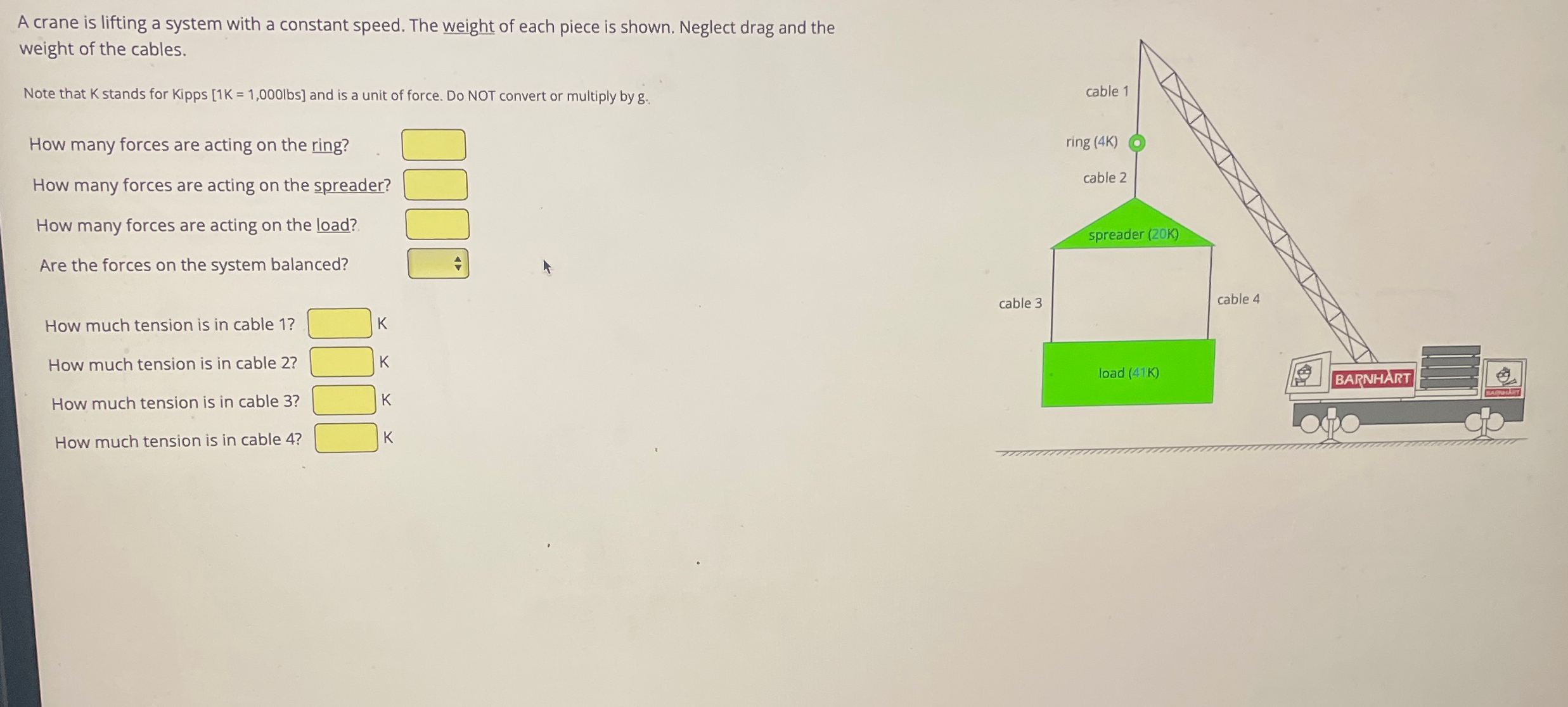 Solved A crane is lifting a system with a constant speed. | Chegg.com