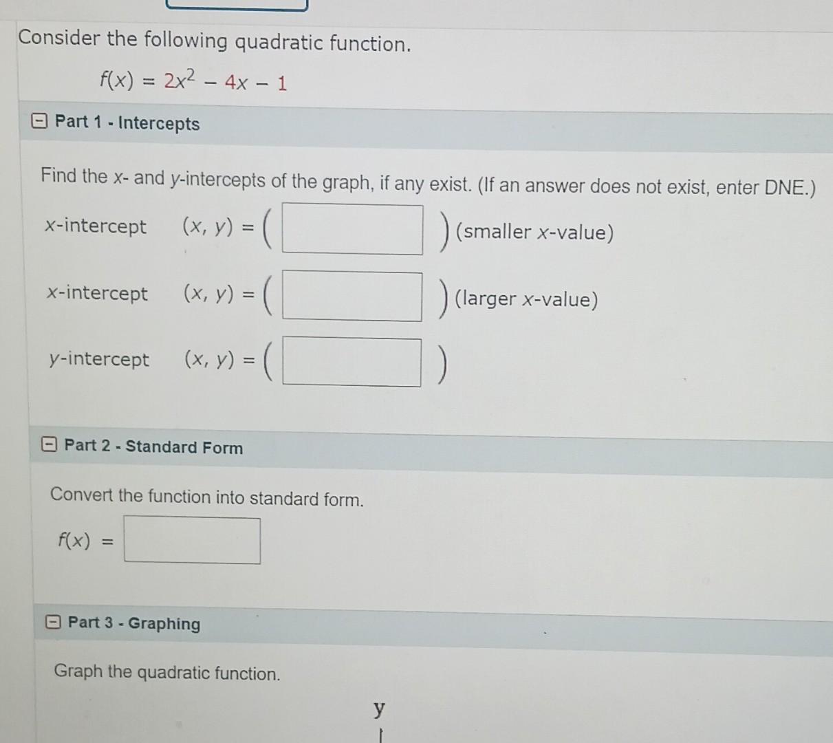 Solved Consider the following quadratic function. | Chegg.com