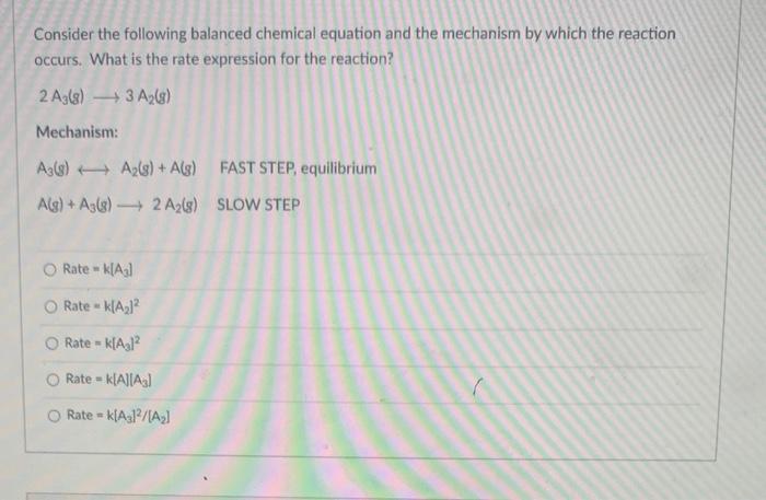 Solved Consider the following balanced chemical equation and | Chegg.com
