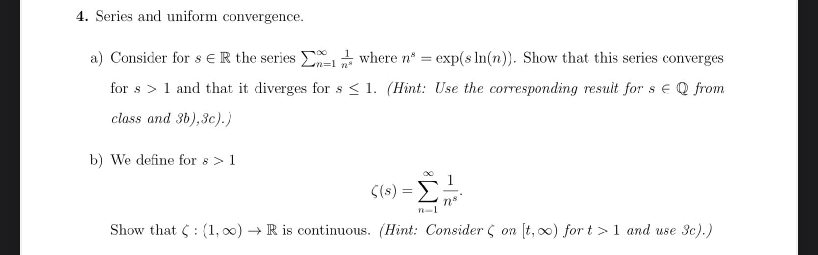 Solved Series and uniform convergence.a) ﻿Consider for sinR | Chegg.com