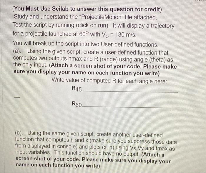 Solved (You Must Use Scilab to answer this question for | Chegg.com