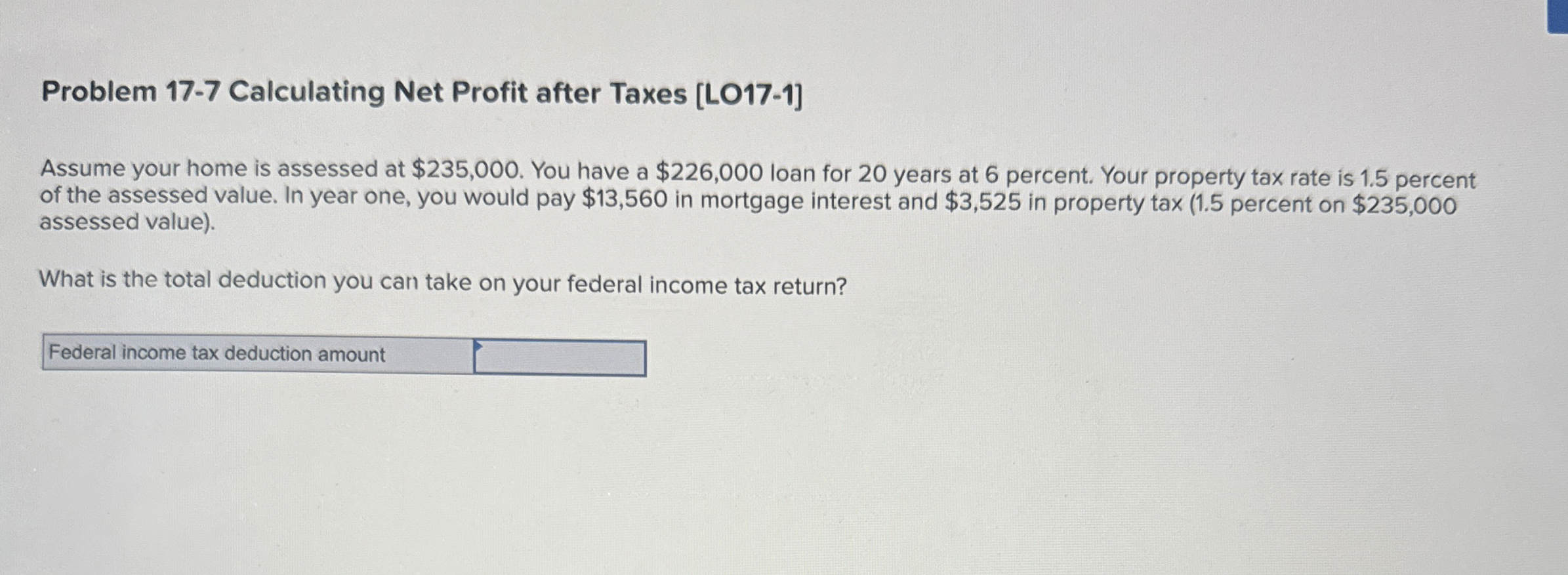Solved Problem 17-7 ﻿Calculating Net Profit after Taxes | Chegg.com