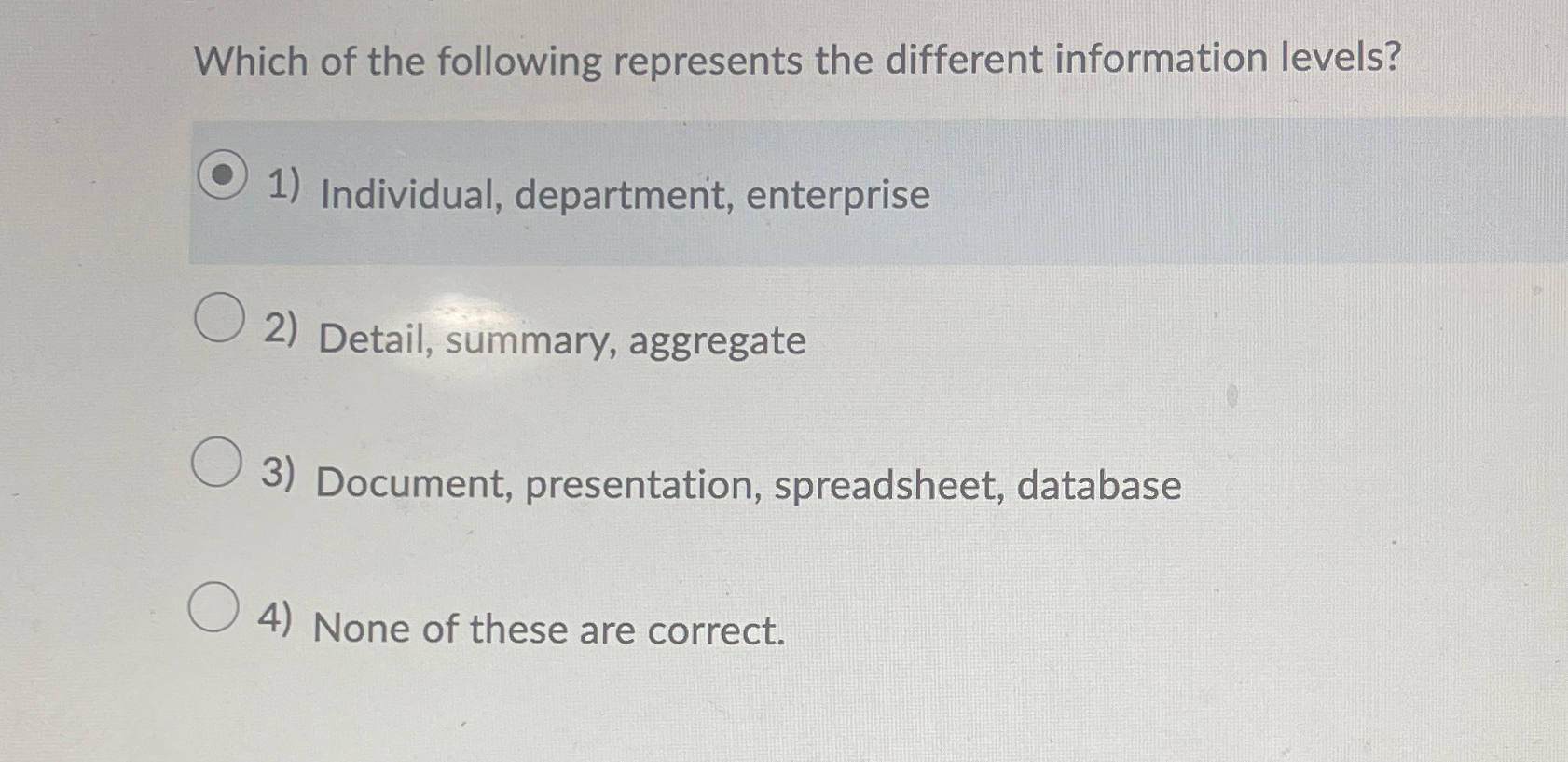 Solved Which of the following represents the different | Chegg.com