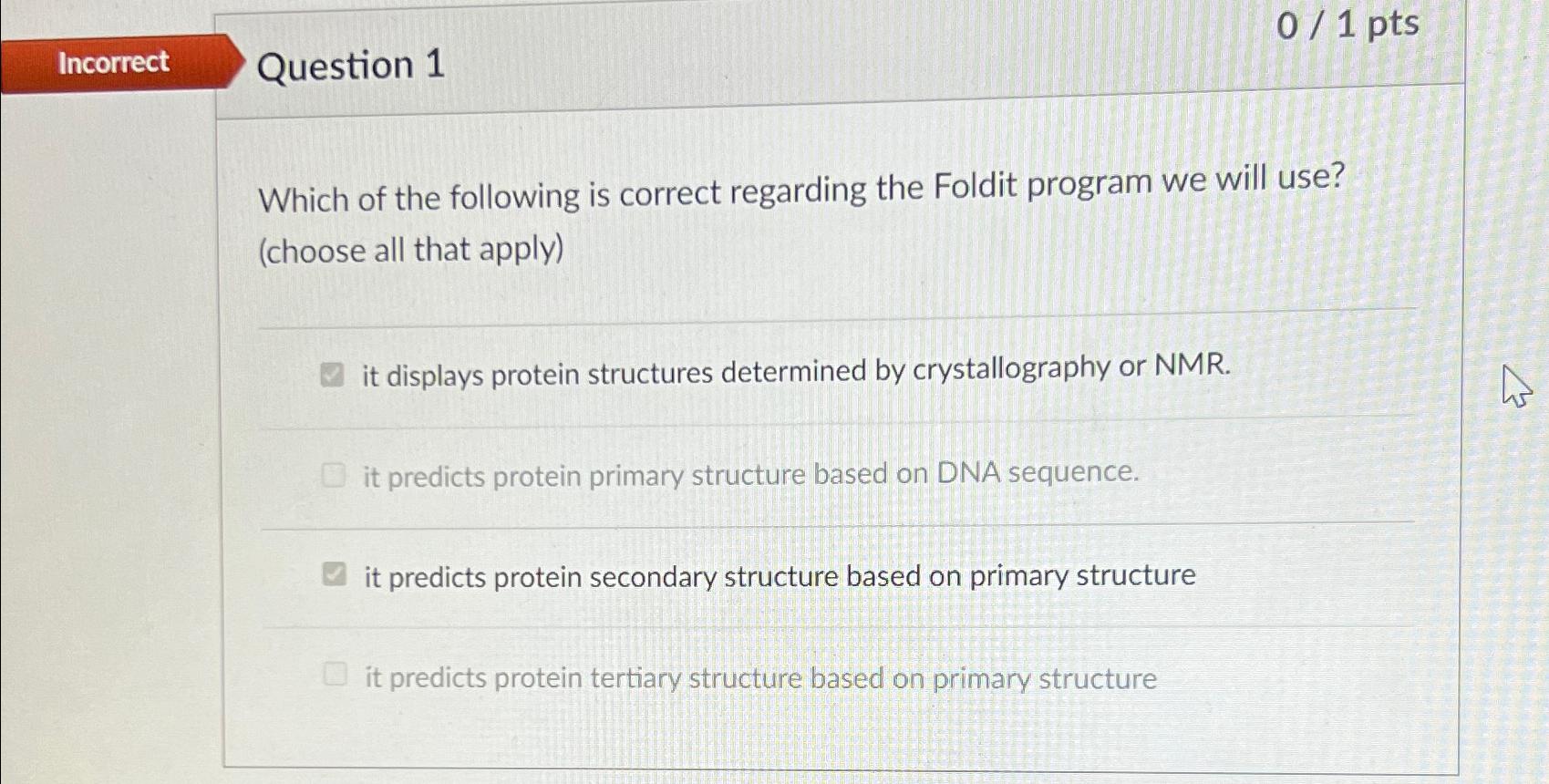 Solved IncorrectQuestion 101 ﻿ptsWhich of the following is | Chegg.com