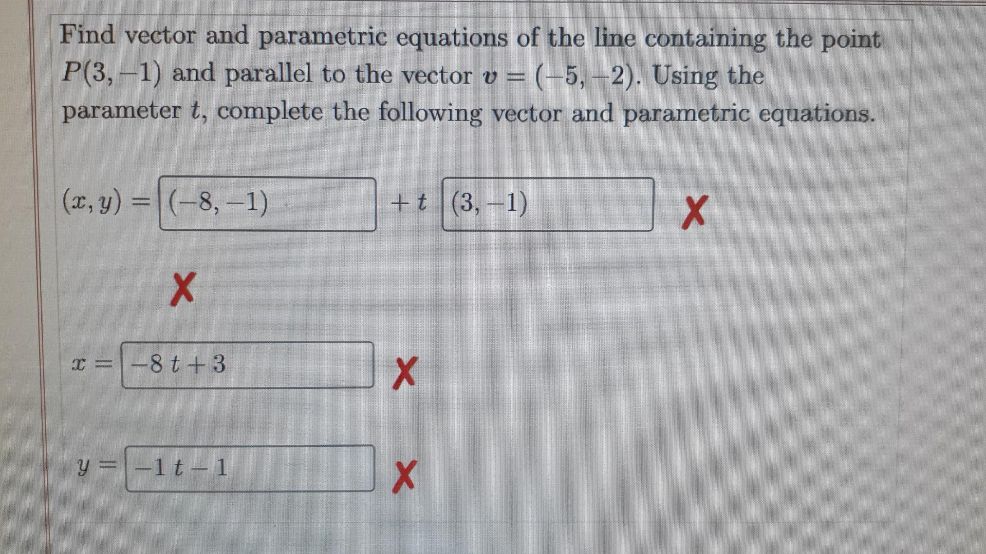 Solved Find vector and parametric equations of the line | Chegg.com