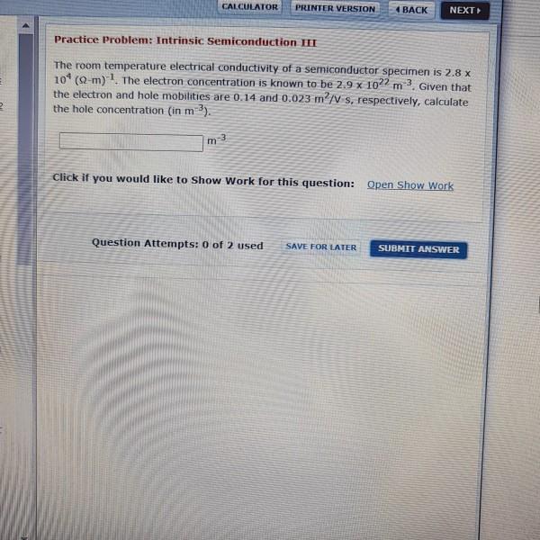 Solved CALCULATOR PRINTER VERSION 4 BACK NEXT Practice | Chegg.com